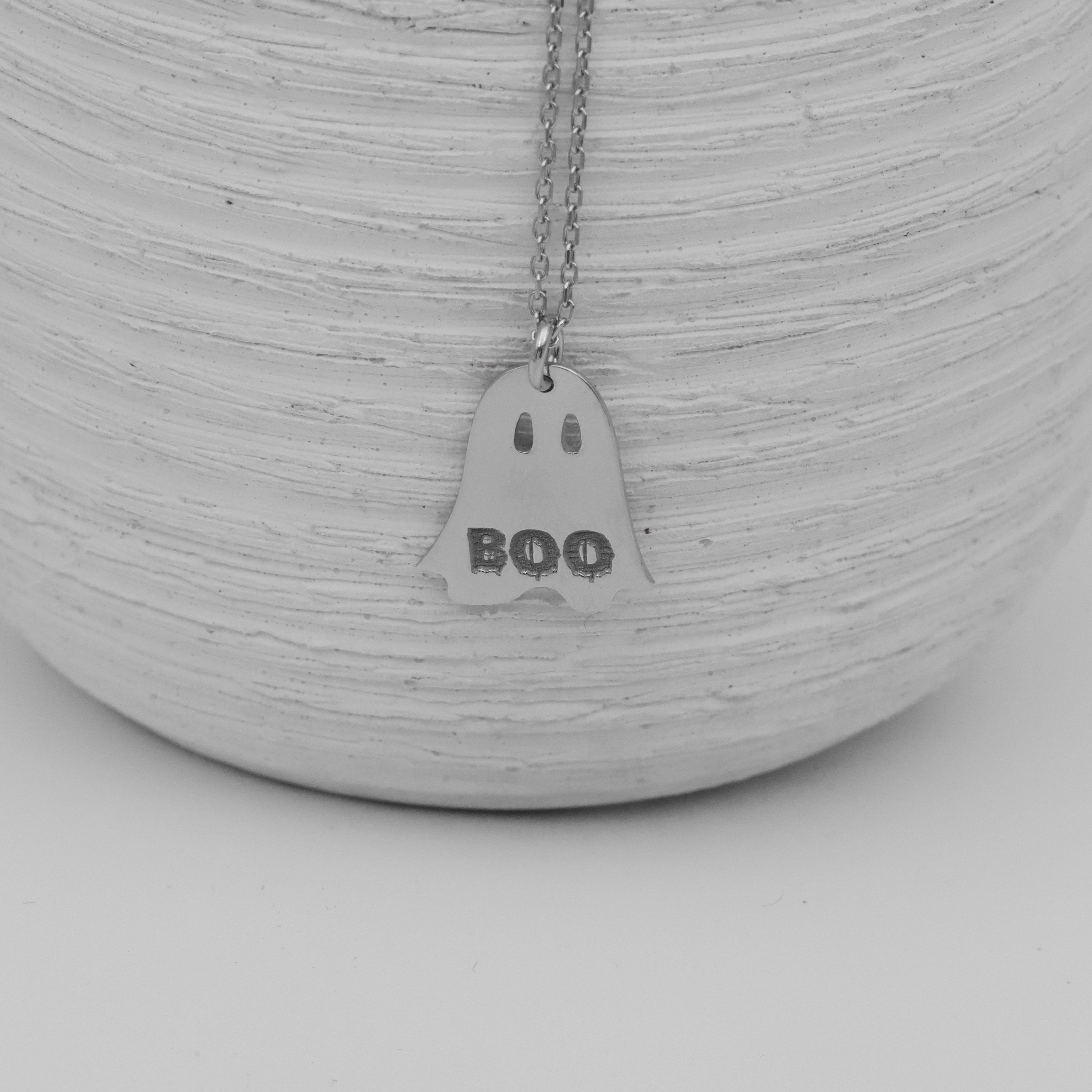 Cute Ghost BOO Necklace, Ghost Necklace, Halloween Jewelry, Minimalist ...