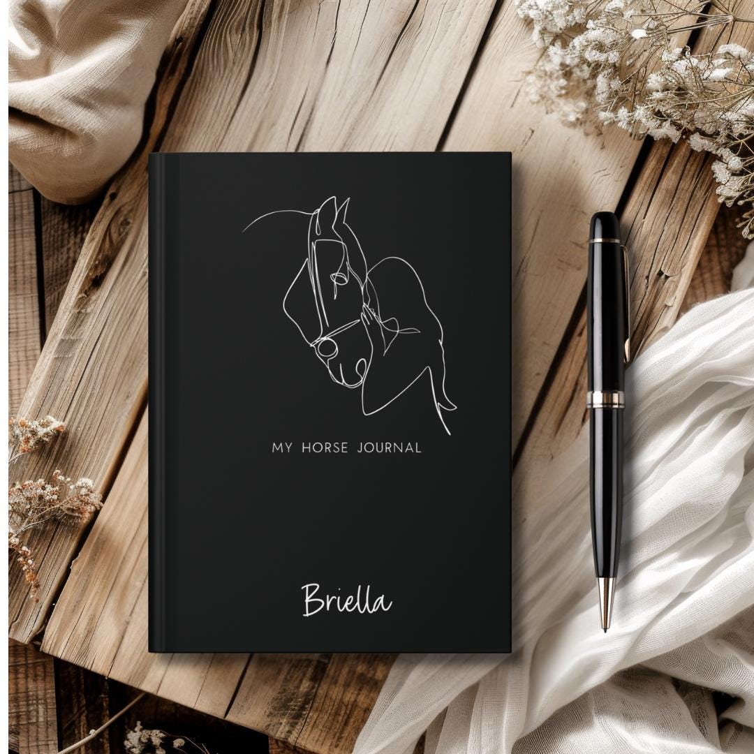 Custom Horse Minimalist Notebook, Equestrian Planner Journal Horse ...