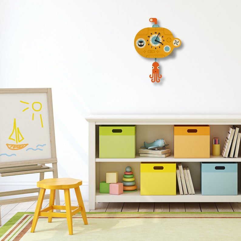 Submarine Pendulum Clock Kids Room Decor Ocean Theme - Etsy