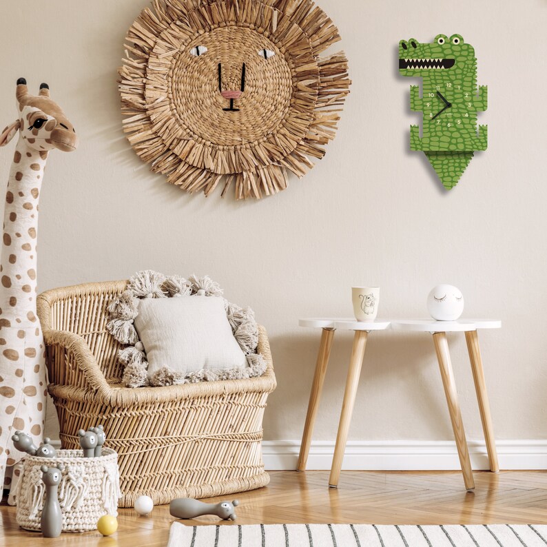 Alligator Pendulum Clock - Kids Room Decor - Gift for Newborns ...