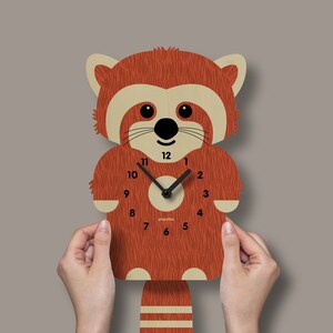 Red Panda Pendulum Clock - Kids Room Decor - Gift for Newborns ...