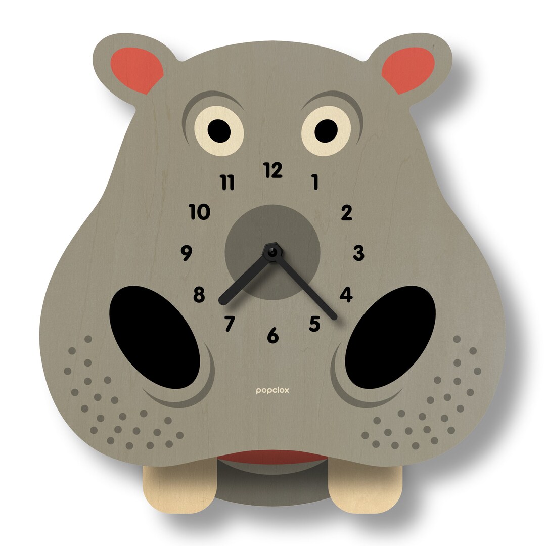 Hippo Pendulum Clock - Kids Room Decor - Gift for Newborns - Nursery ...