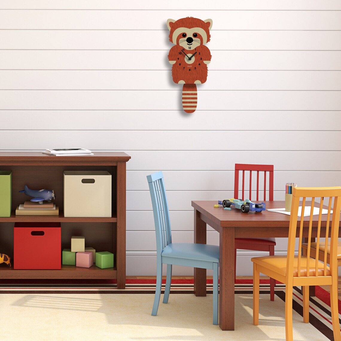Red Panda Pendulum Clock Kids Room Decor Gift for Newborns - Etsy