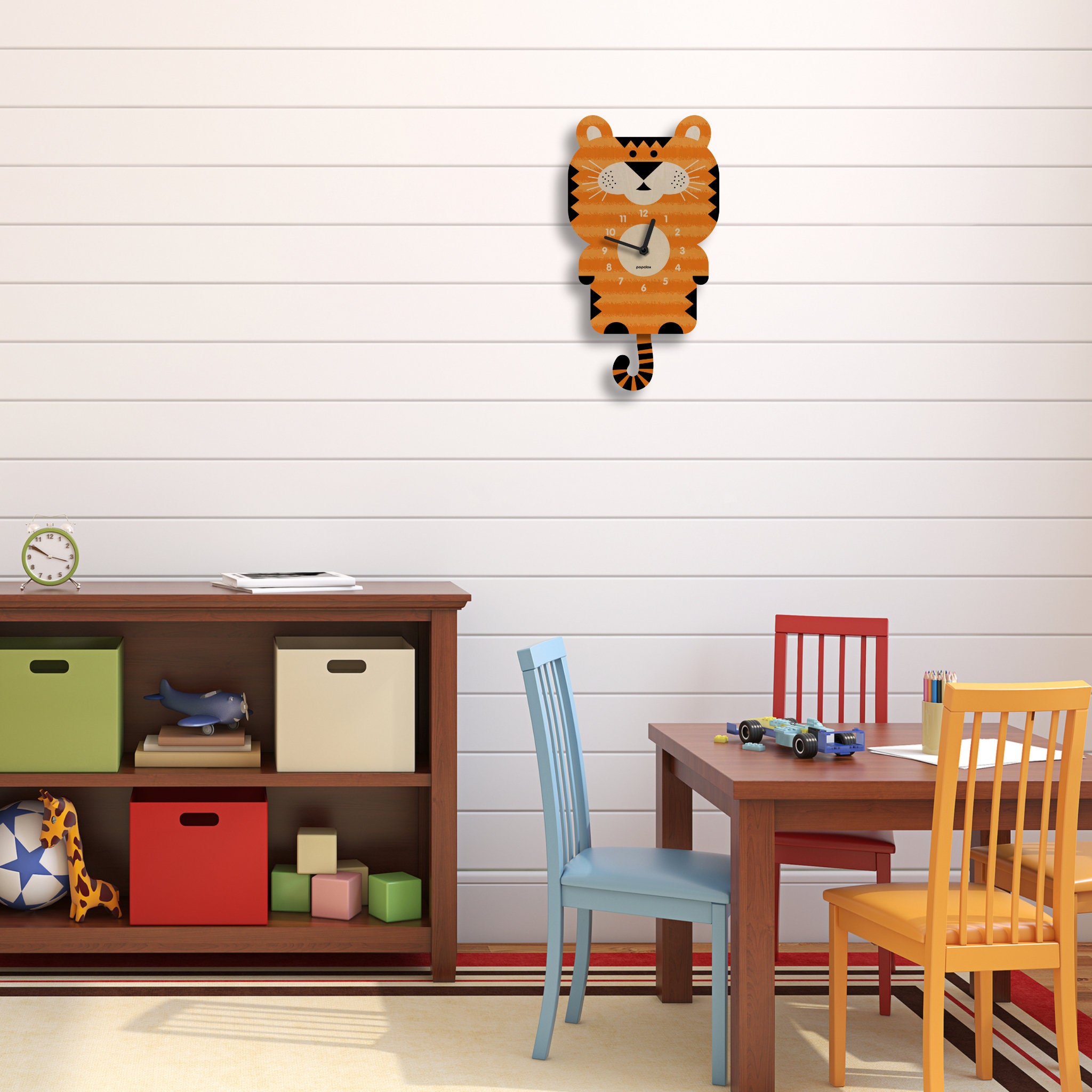 Tiger Pendulum Clock Kids Room Decor Gift for Newborns Nursery Decor ...