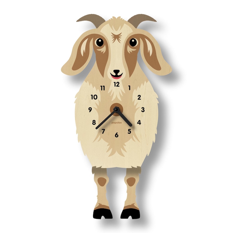 Greta Goat Pendulum Clock - Kids Room Decor - Nursery Decor - Silent ...
