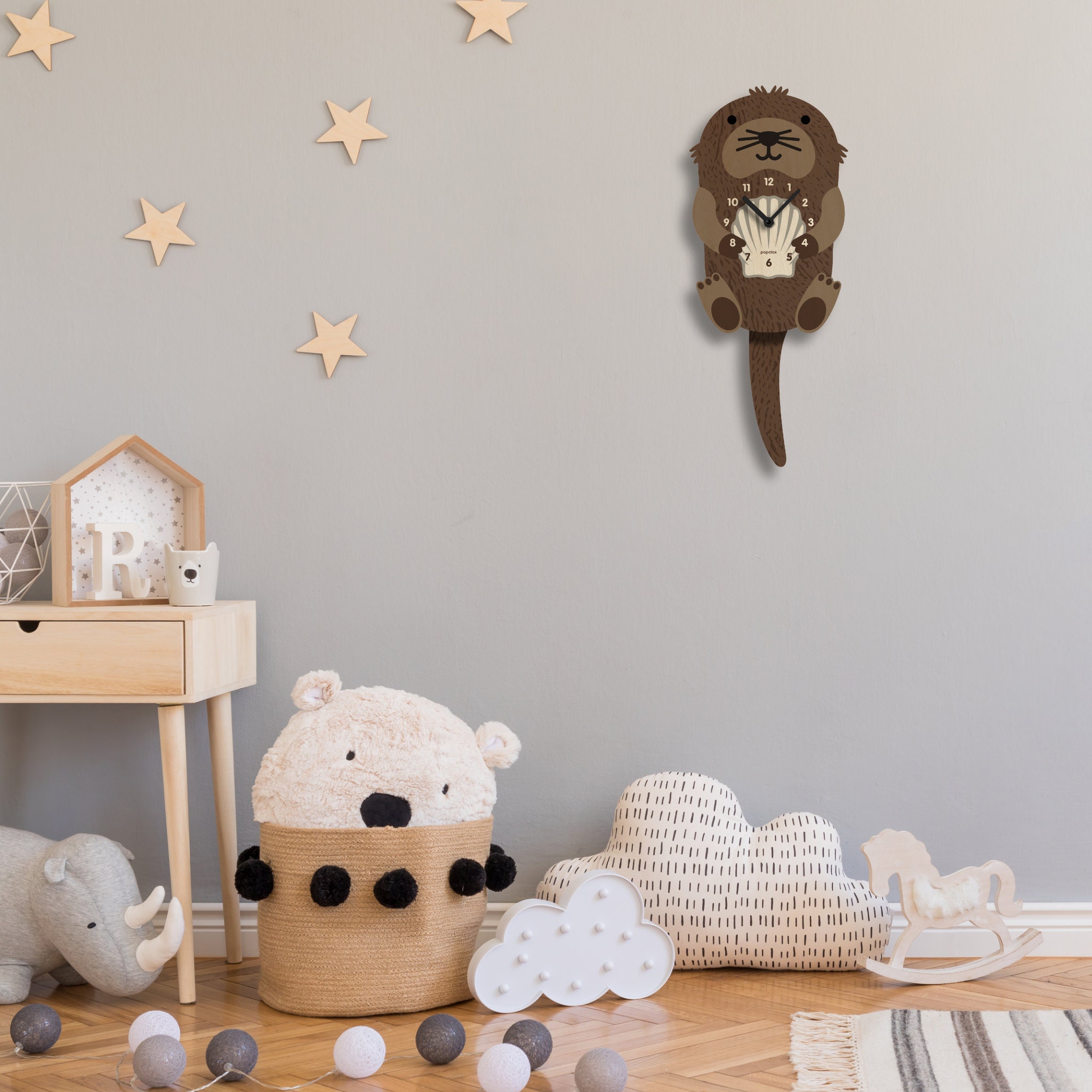 Otter Pendulum Clock - Kids Room Decor - Gift for Newborns - Nursery ...