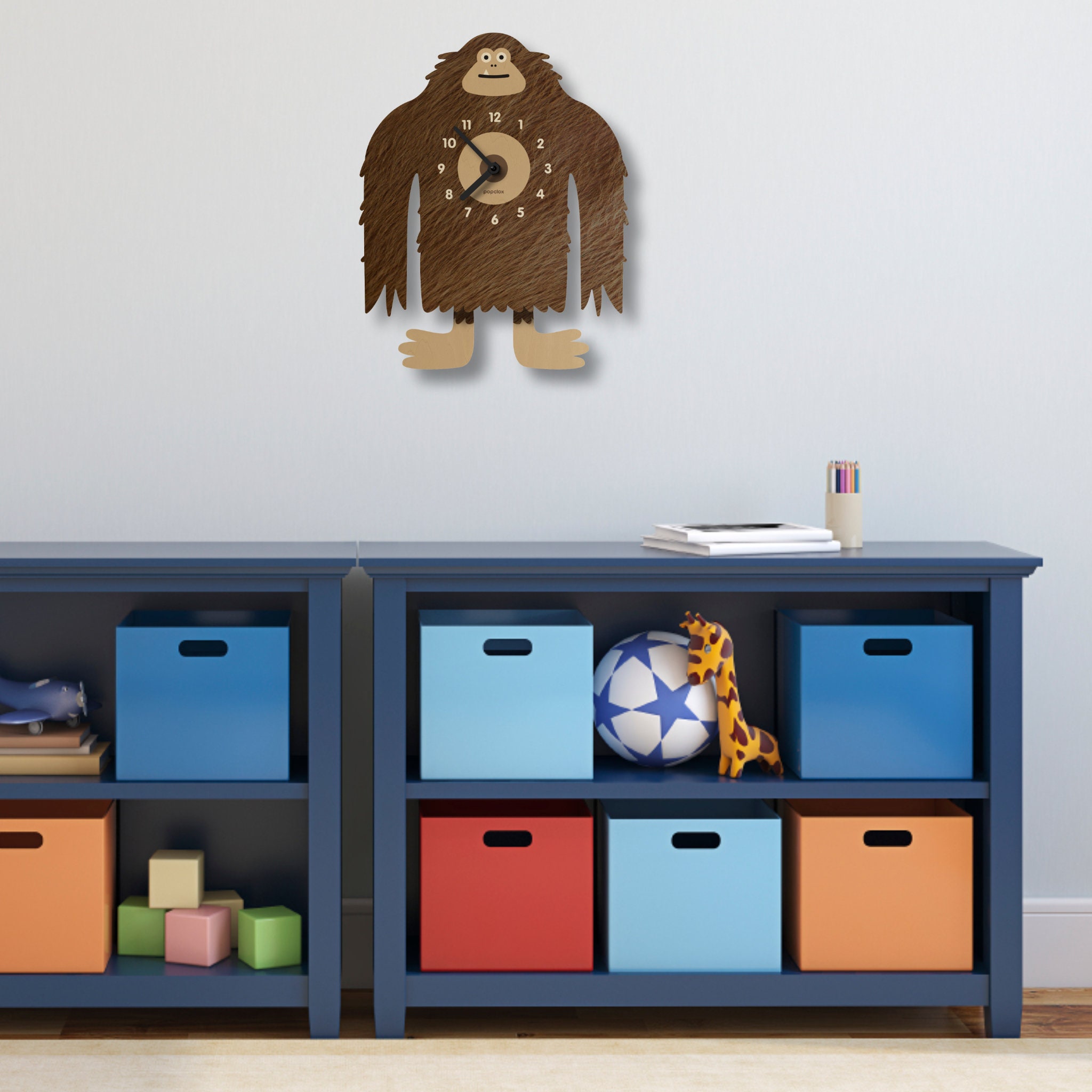 Bigfoot Pendulum Clock Kids Room Decor Woodland Nursery Decor Silent ...