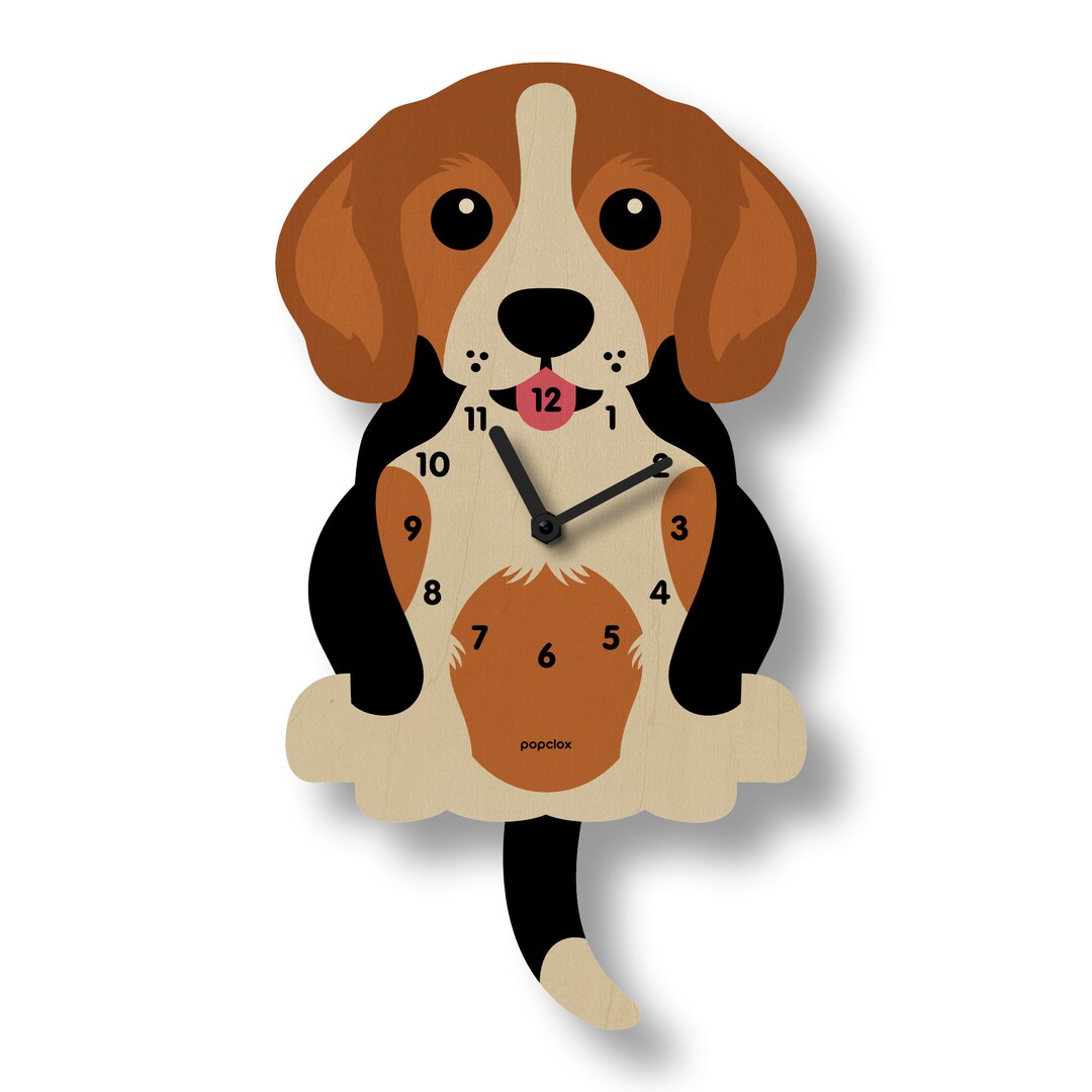 Beagle Pendulum Clock - Kids Room Decor - Gift for Newborns - Gift for Dog Lovers - Pet Decor ...