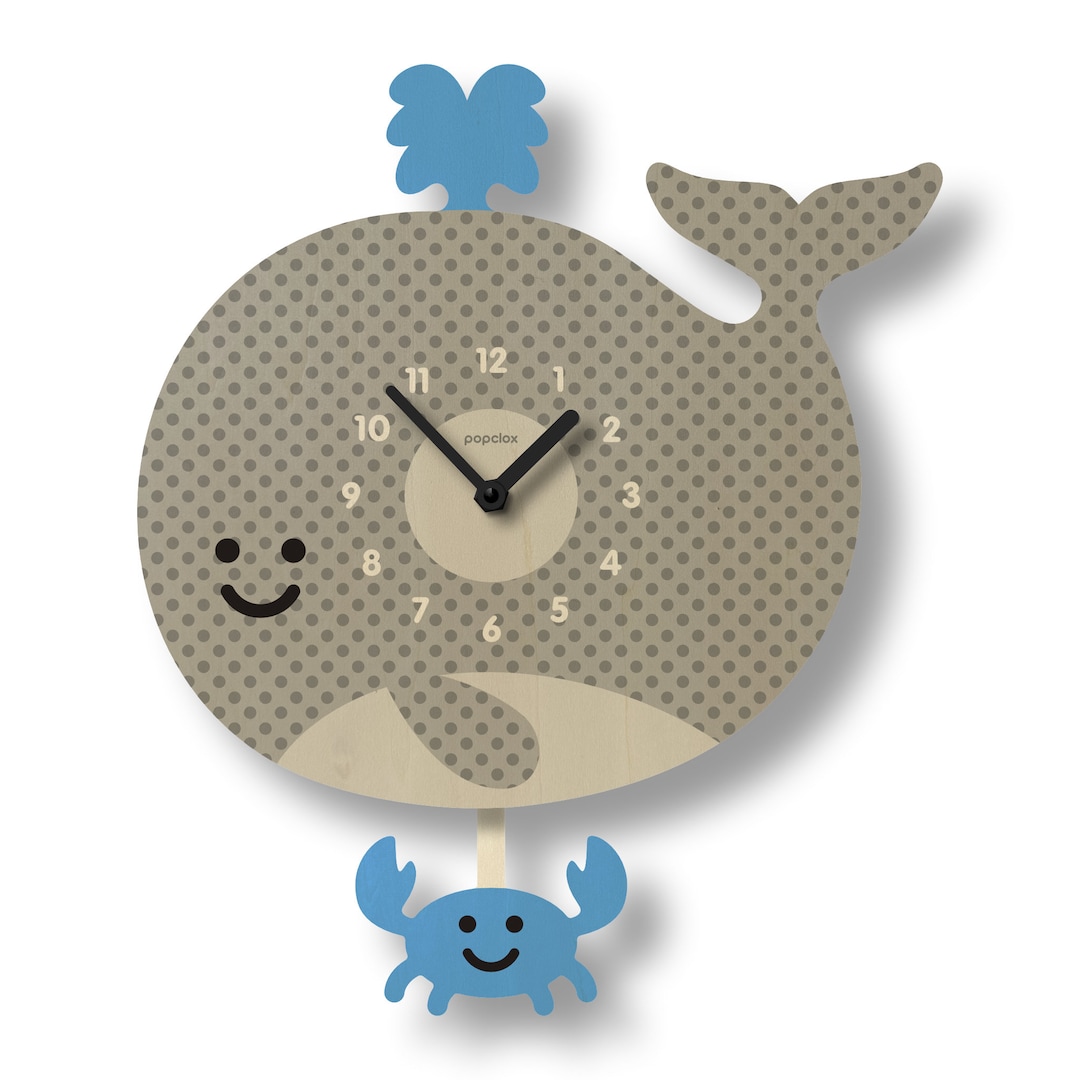 Whale Pendulum Clock - Kids Room Decor - Gift for Newborns - Nursery ...