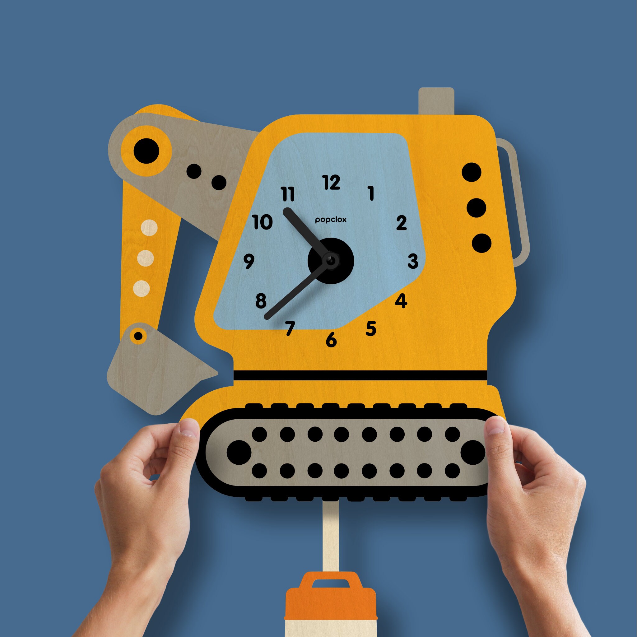 Excavator Pendulum Clock - Kids Room Decor - Gift for Newborns ...