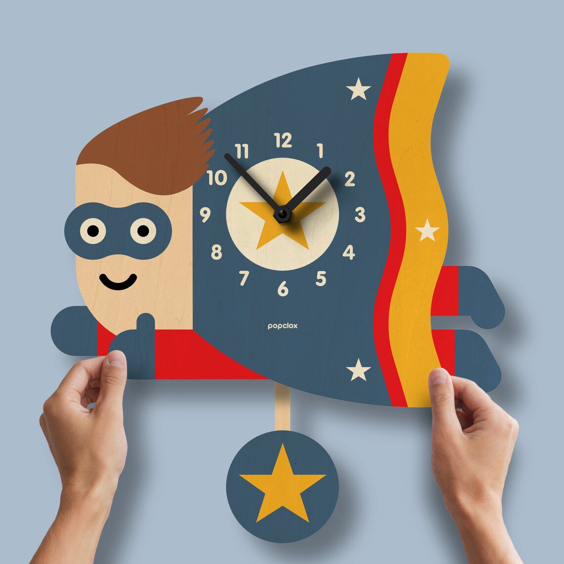Superboy Pendulum Clock - Kids Room Decor - Gift for Newborns - Nursery ...