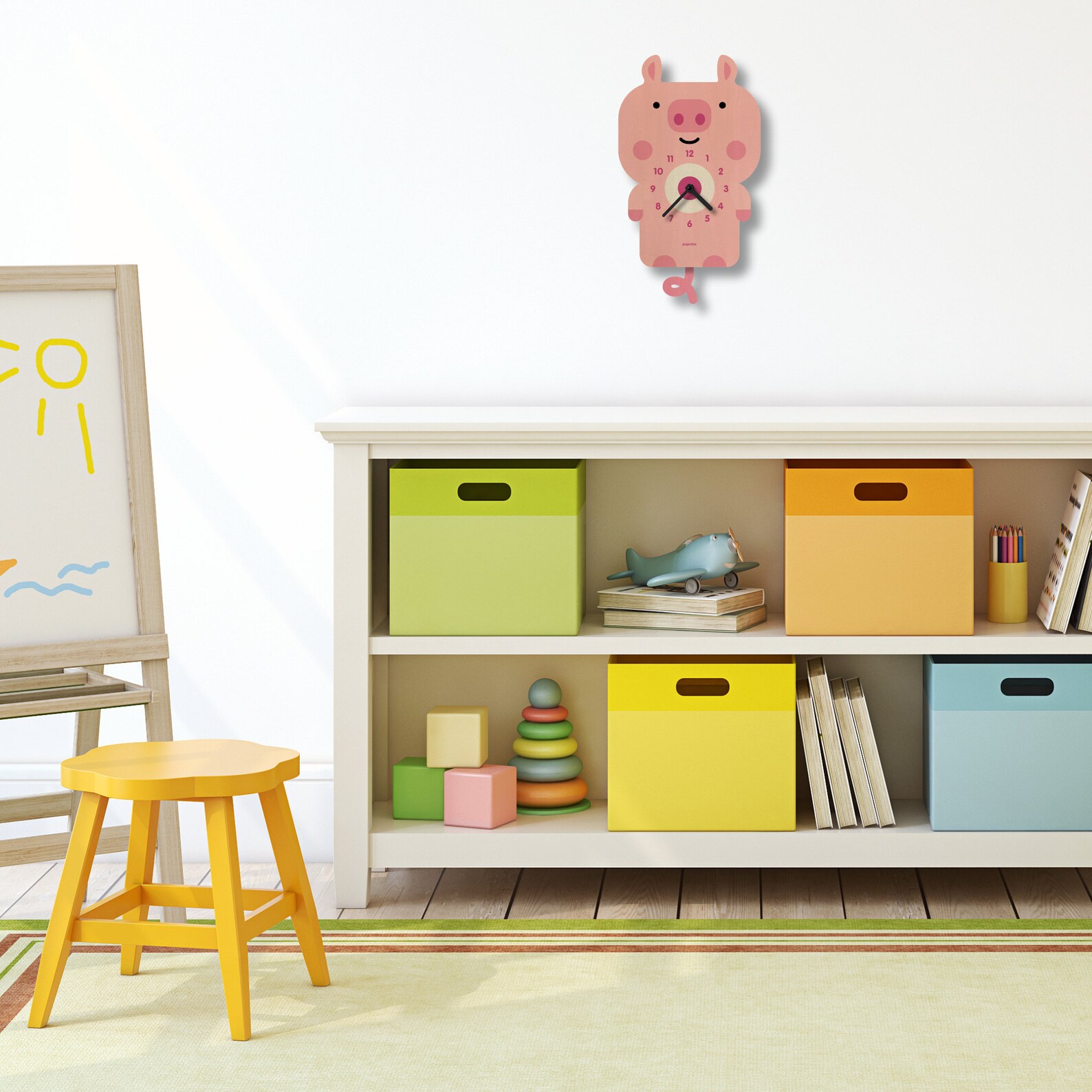 Pig Pendulum Clock - Kids Room Decor - Farm Animals - Kitchen Decor ...