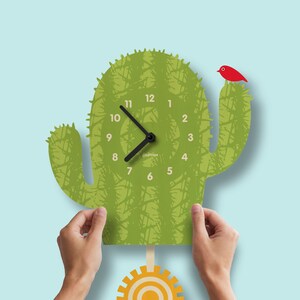 Cactus Pendulum Clock - Kids Room Decor - Gift for Newborns - Nursery ...