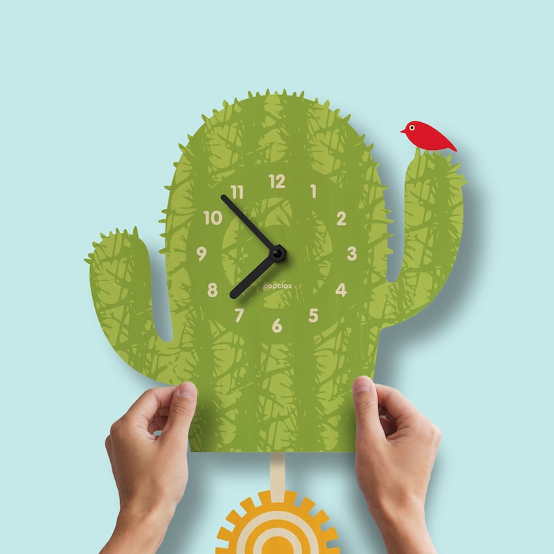 Cactus Pendulum Clock Kids Room Decor Gift for Newborns Nursery Decor ...