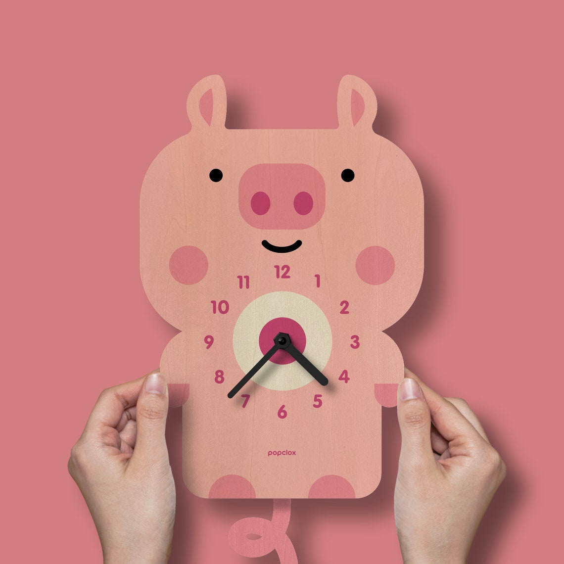 Pig Pendulum Clock - Kids Room Decor - Farm Animals - Kitchen Decor ...
