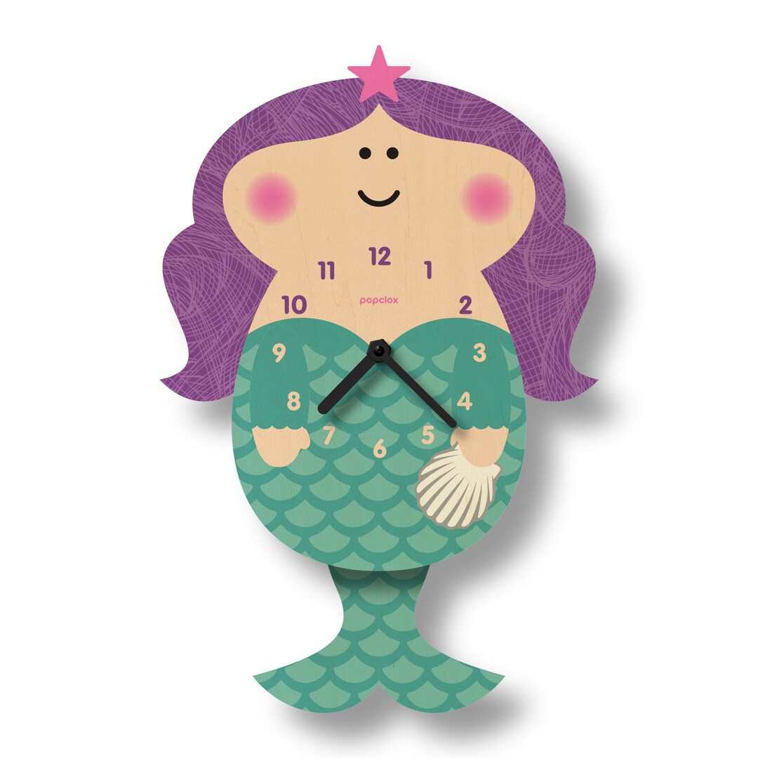 Mermaid Pendulum Clock - Kids Room Decor - Gift for Newborns - Nursery ...