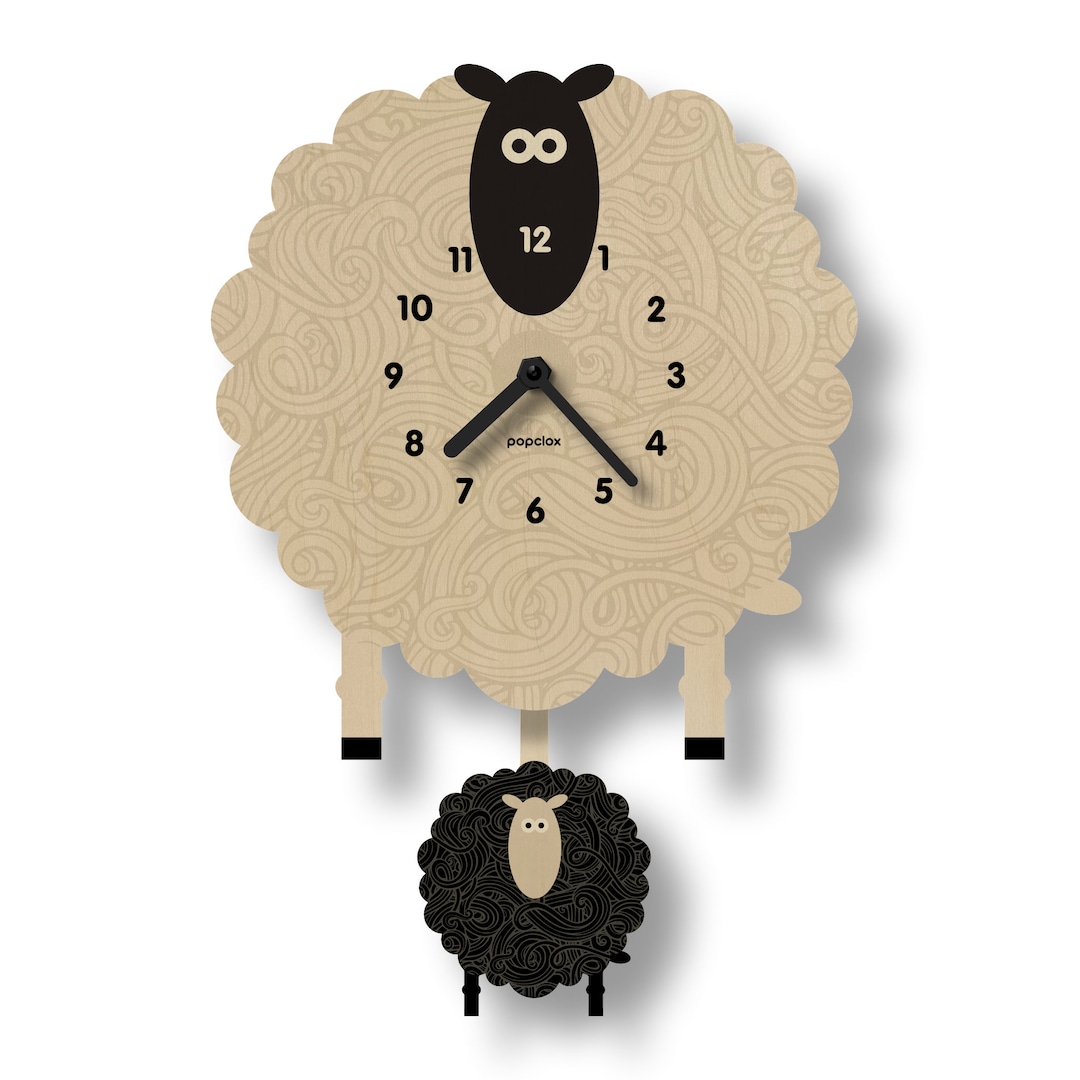 Sheep Pendulum Clock - Kids Room Decor - Gift for Newborns - Nursery ...