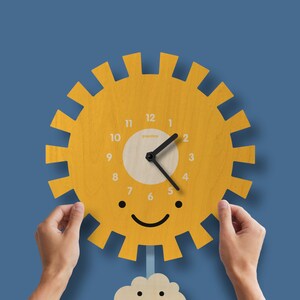 Sun Pendulum Clock - Kids Room Decor - Gift for Newborns - Nursery ...