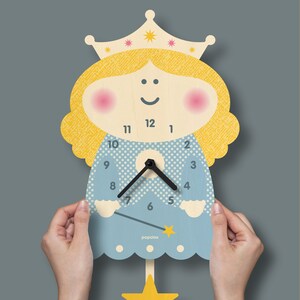 Princess Pendulum Clock - Kids Room Decor - Gift for Newborns - Nursery ...