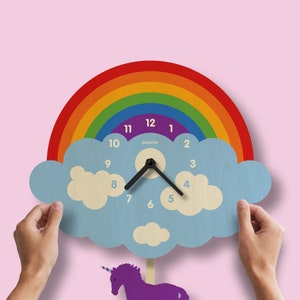 Rainbow Pendulum Clock Kids Room Decor Nursery Decor - Etsy