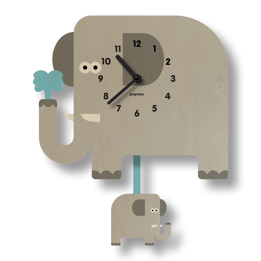 Elephant Pendulum Clock - Kids Room Decor - Pets - Safari Decor ...