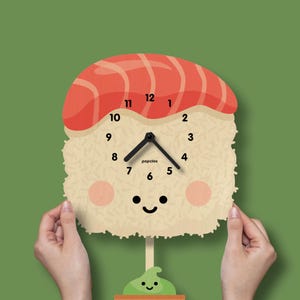 Sushi Pendulum Clock - Kawaii Room Decor - Fun Clock - Silent Clock ...