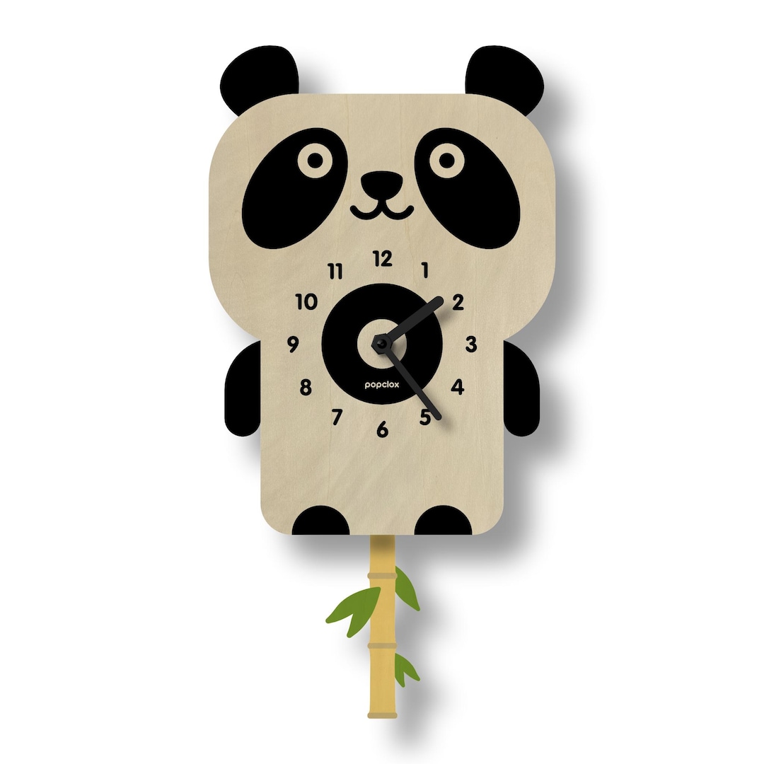 Panda Pendulum Clock - Kids Room Decor - Gift for Newborns - Animal ...