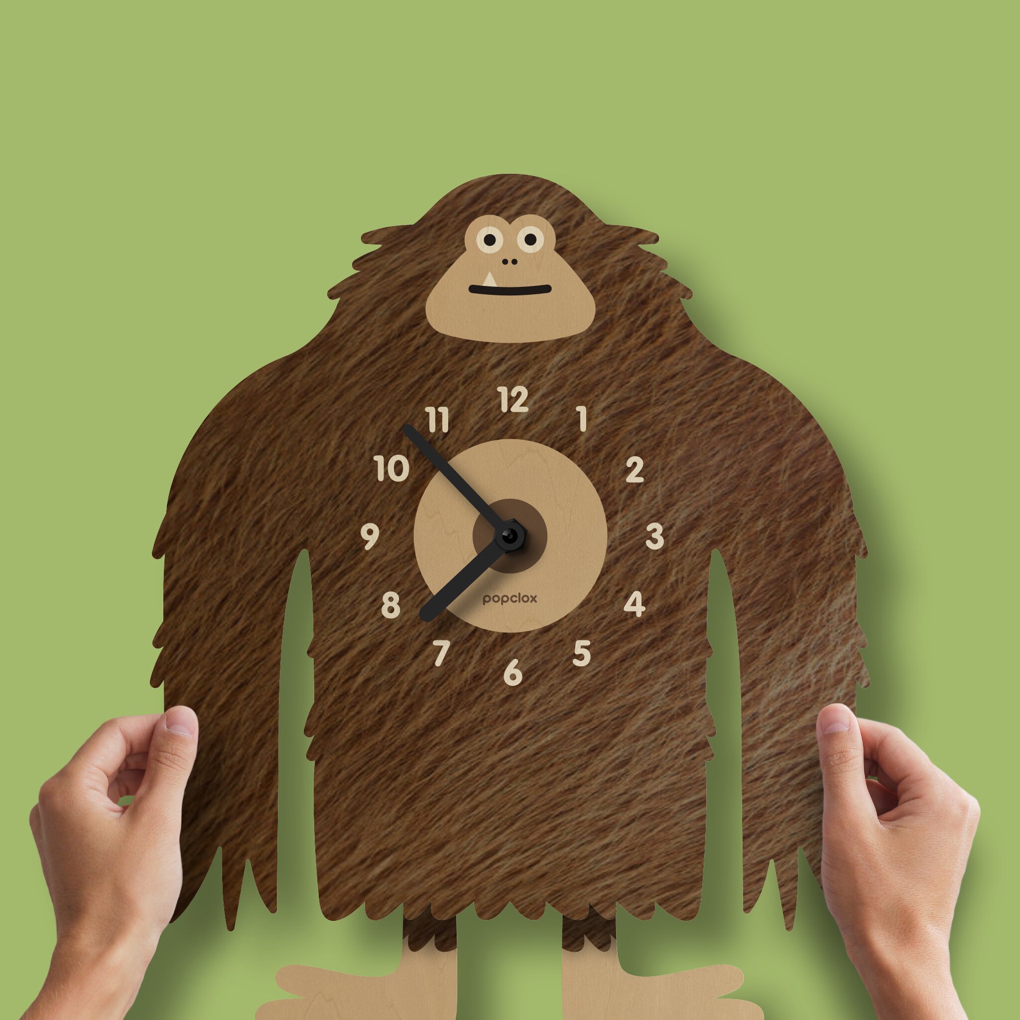 Bigfoot Pendulum Clock Kids Room Decor Woodland Nursery Decor Silent ...
