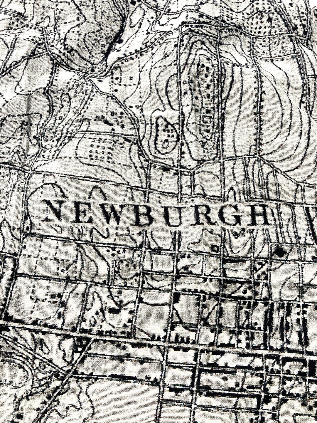 Newburgh, NY Black & White Map Blanket, 100% Cotton Woven Throw - Etsy