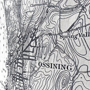 Ossining, New York Black & White Map Blanket, 100% Cotton Woven Throw ...