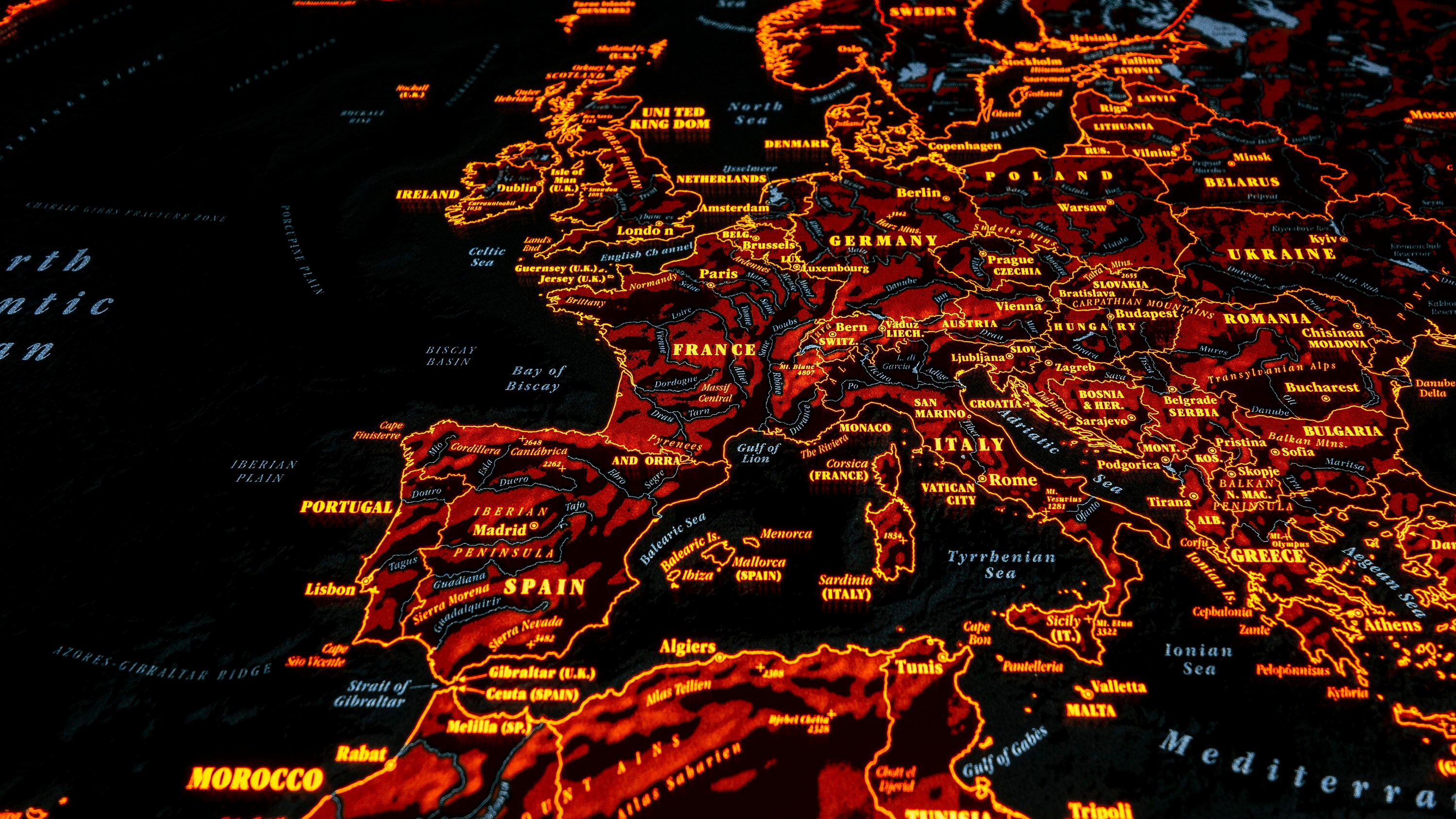 Physical Map of the World, 2022 Illuminated Atlas Plate World Map ...