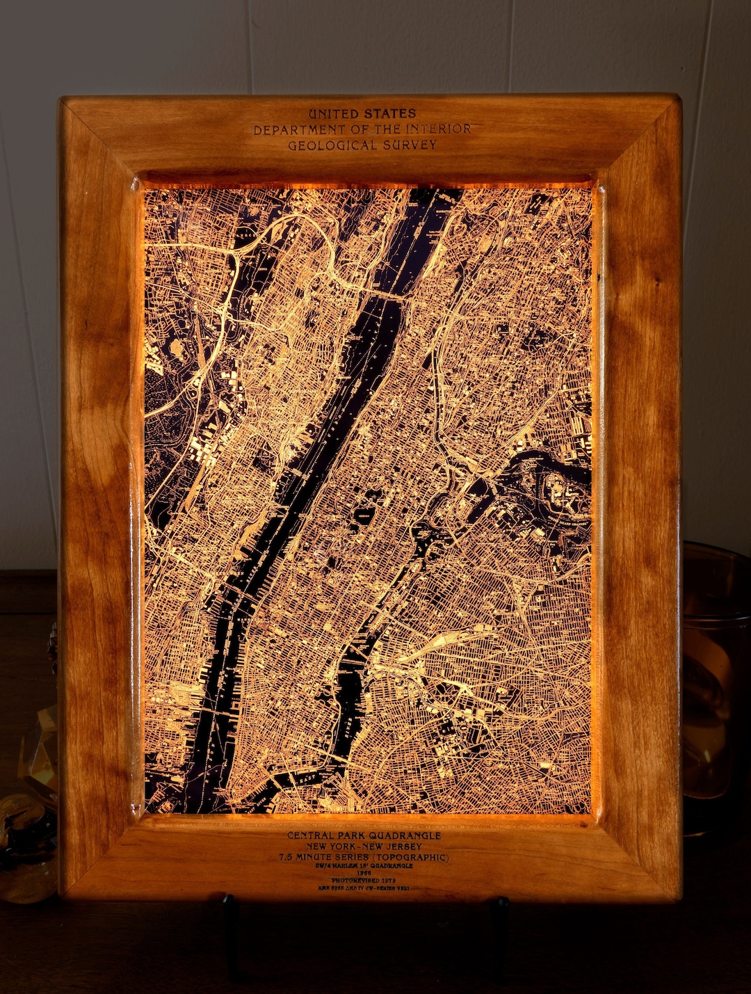 Manhattan Illuminated Topographic Map Art: USGS Print - Etsy