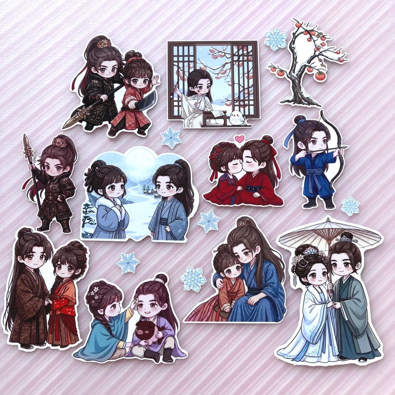 NEW 62 PCS Chibi Warrior Stickers, Holographic POJ Decals, Laptop Decor ...