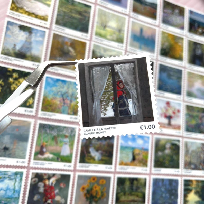 36 Pcs Claude Monet Stamp Sticker Pack: Impressionist Art Journal and ...