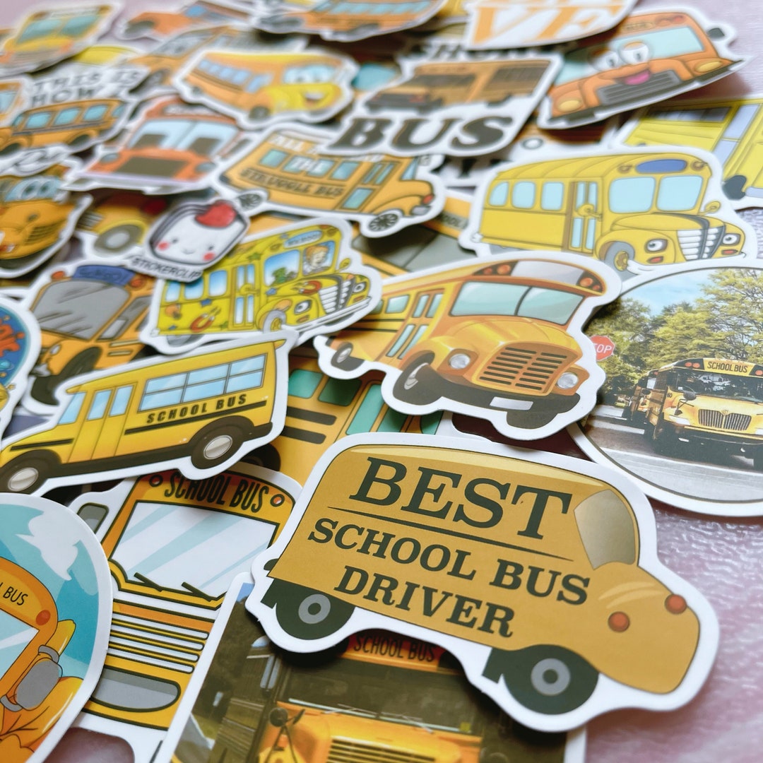 School Bus Sticker Set,school Bus Driver Gift,school Bus Waterproof ...