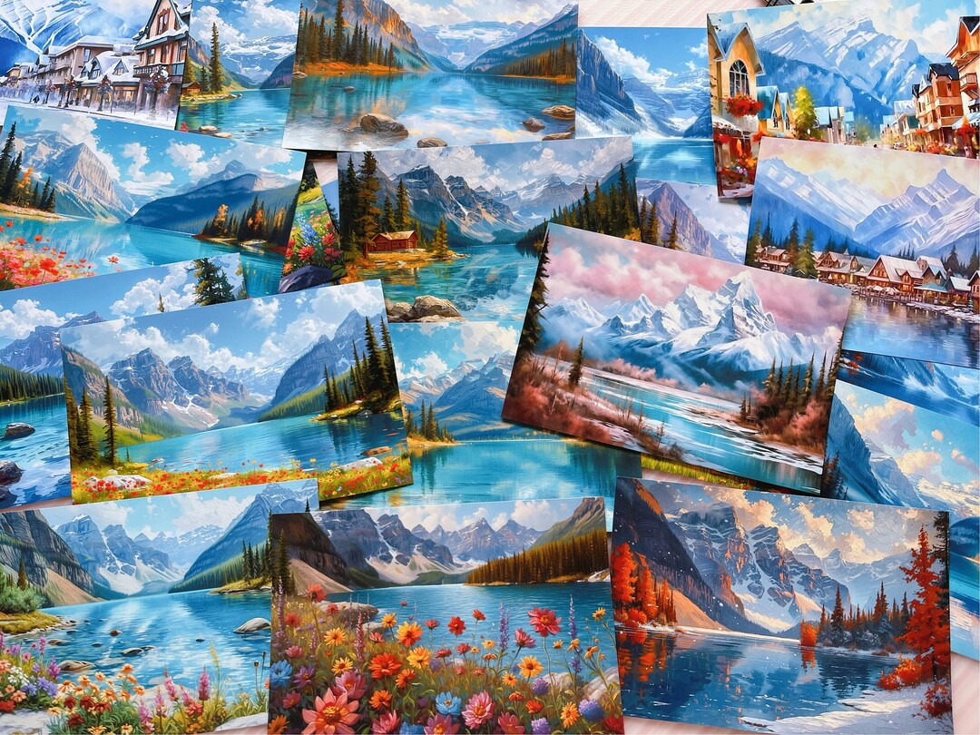 Lake Louise & Banff Postcard Set: Canada National Park Art Prints - Etsy