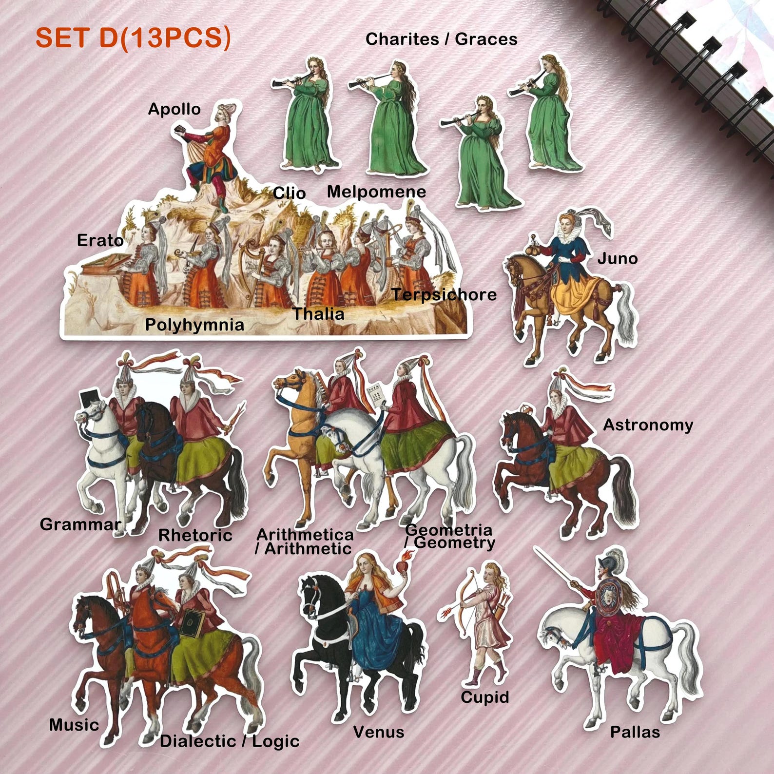 Medieval Knight and Lady Rider Stickers, Renaissance Mythology Art (51 ...