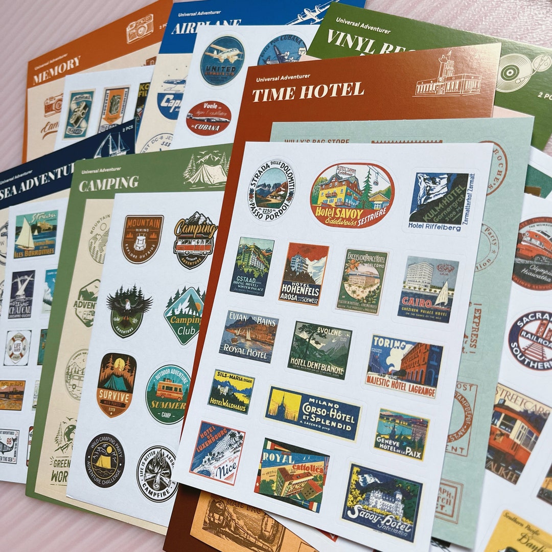 Universal Traveller Sticker Sheetvintage Journalscrapbooking - Etsy