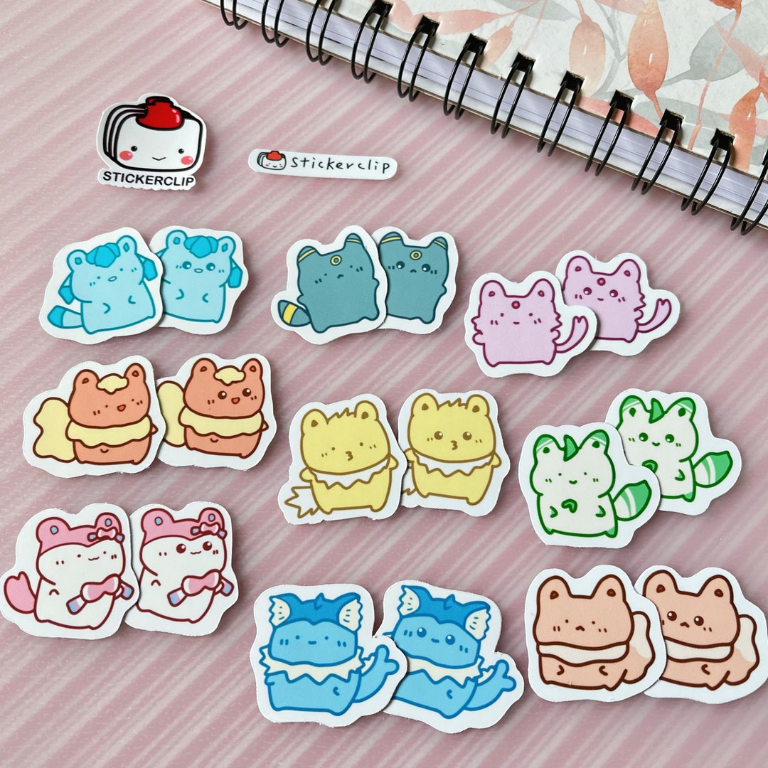Cute Sticker Bundle, 9pcs Eevee Sticker Pack,laptop Decals - Etsy