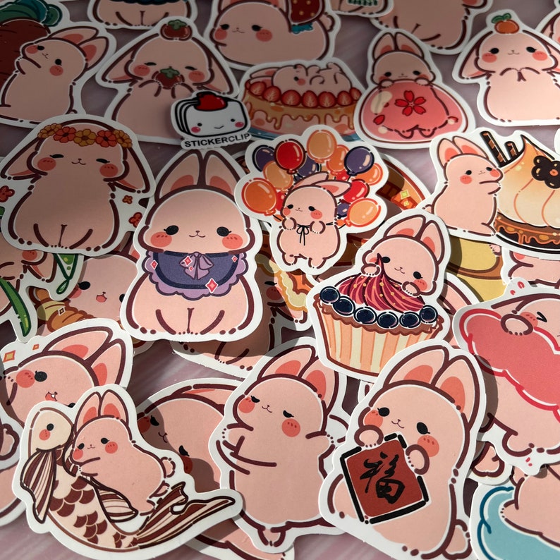 Cute Bunny Sticker Pack Rabbit Decals for Laptopplanner - Etsy