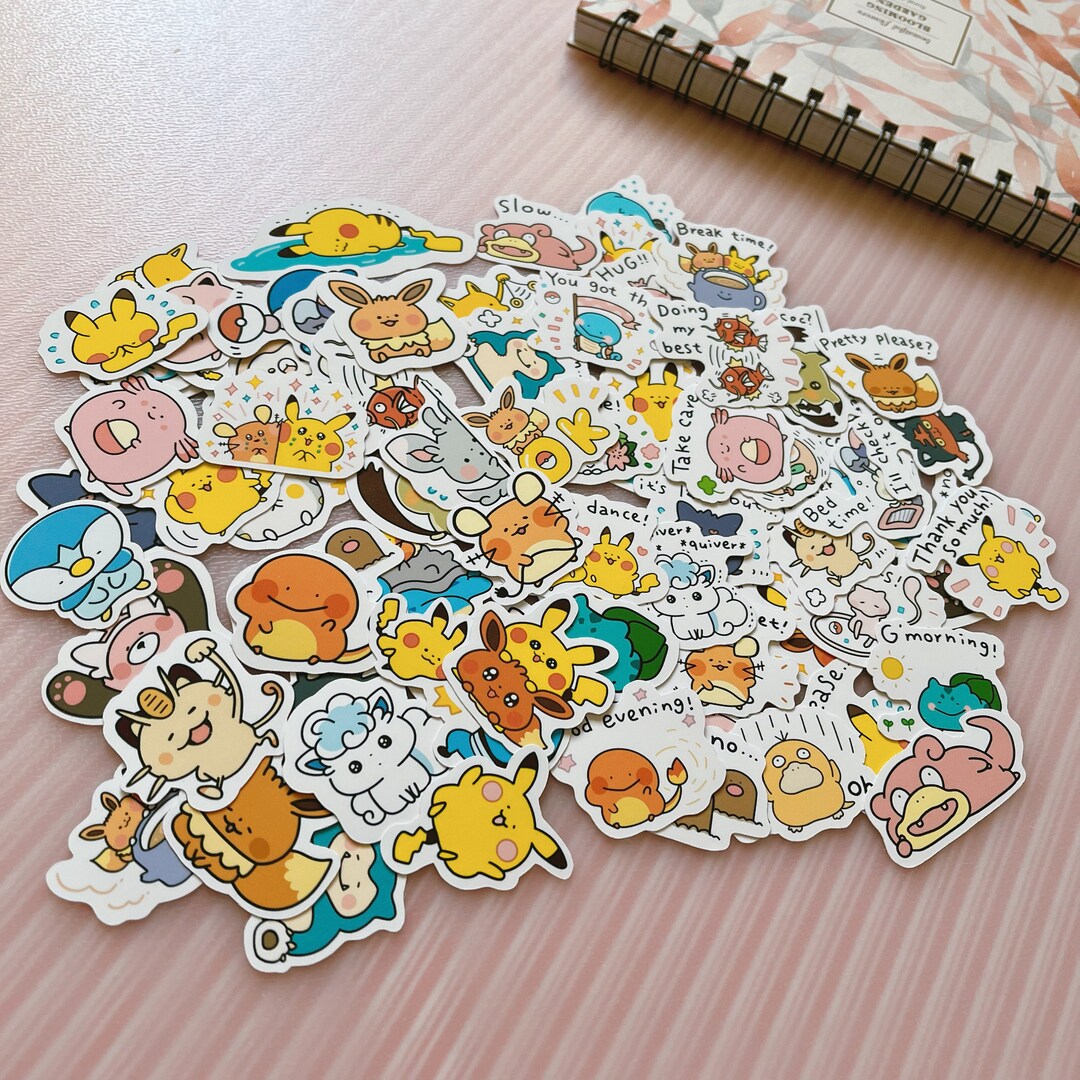 Cute Pokemon Sticker Set Anime Stickers Cartoon - Etsy Cute Pokemon Sticker Set Anime Stickers Cartoon - Etsy