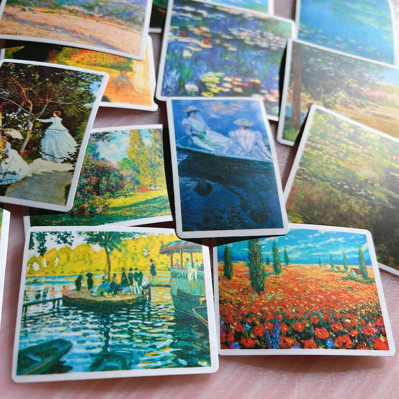 Monet Masterpieces Stickers: Impression Sunrise, Water Lilies (49pcs ...