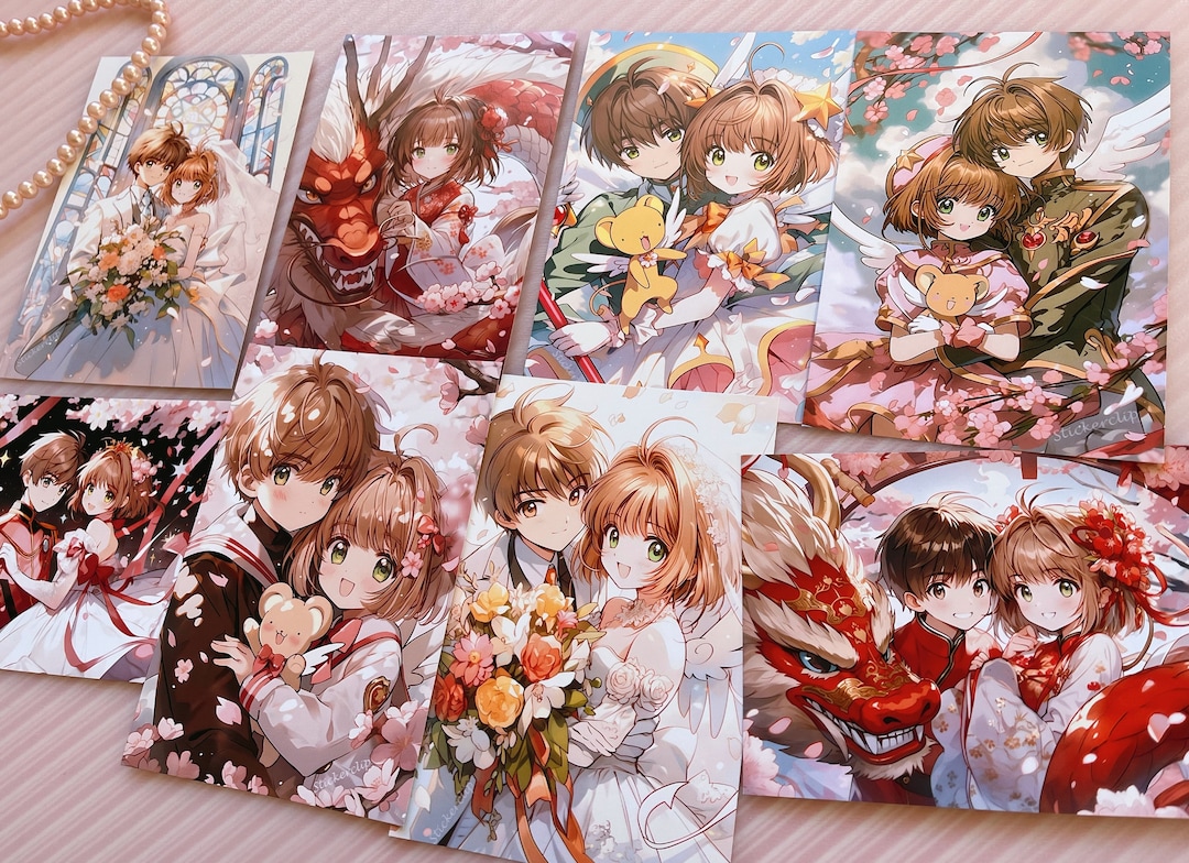 Magical Girl Anime Postcards,chibi Prints,cute Sakura Girl Sticker ...
