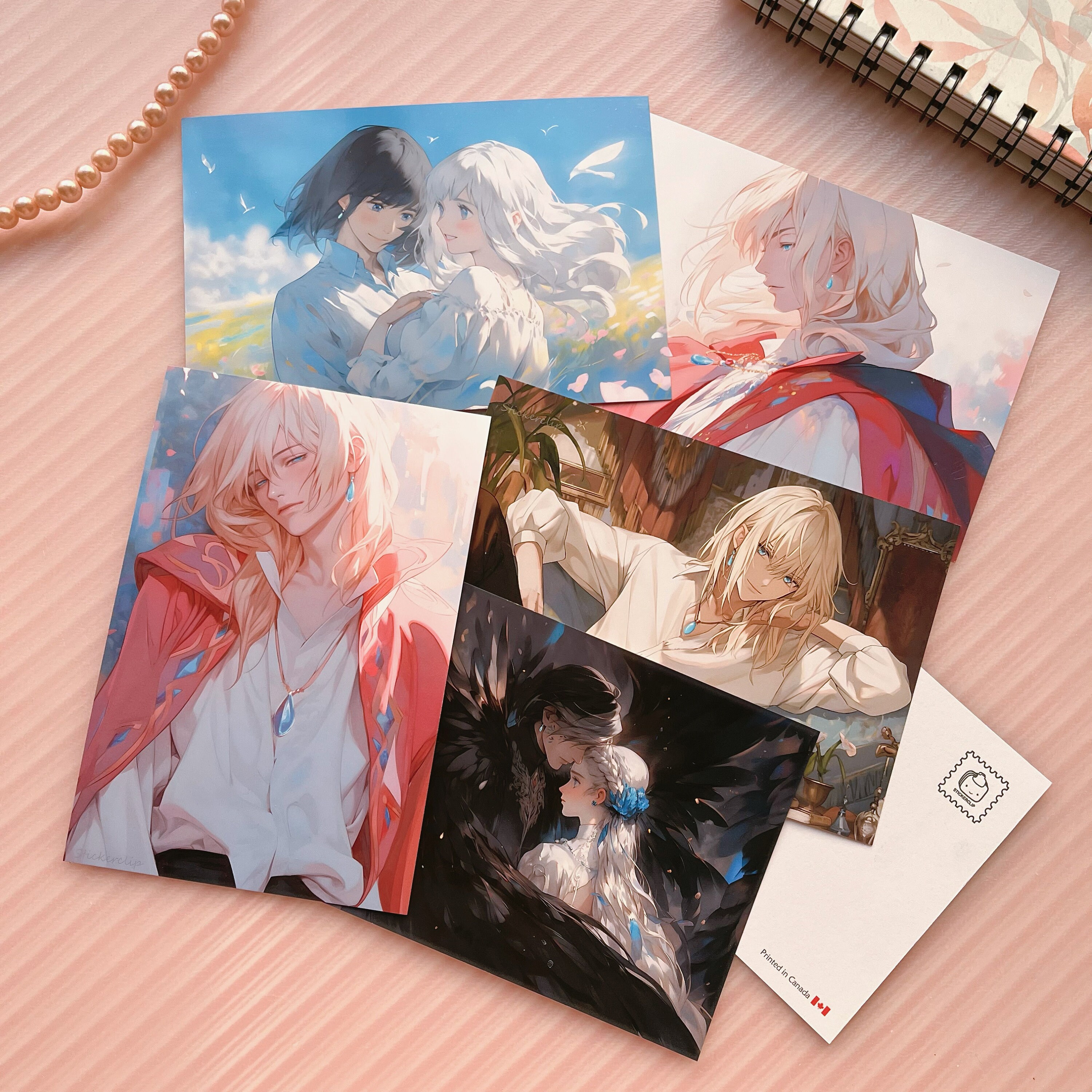 Anime Postcard Sticker Set, Howl Mini Prints, Deco Wall Art, Greeting ...