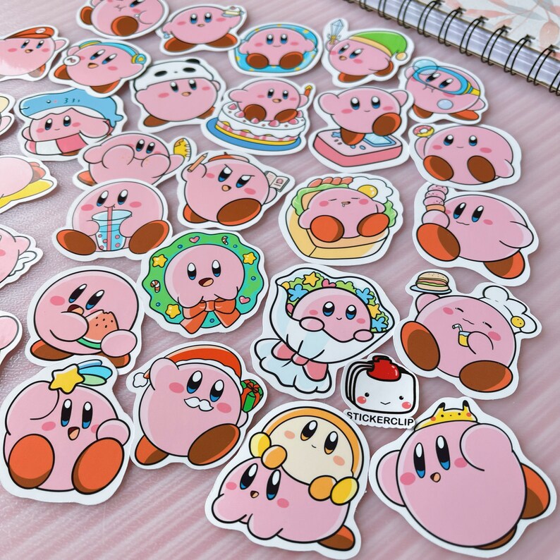 Kirby Stickers Anime Glossy Sticker Pack Aesthetic - Etsy