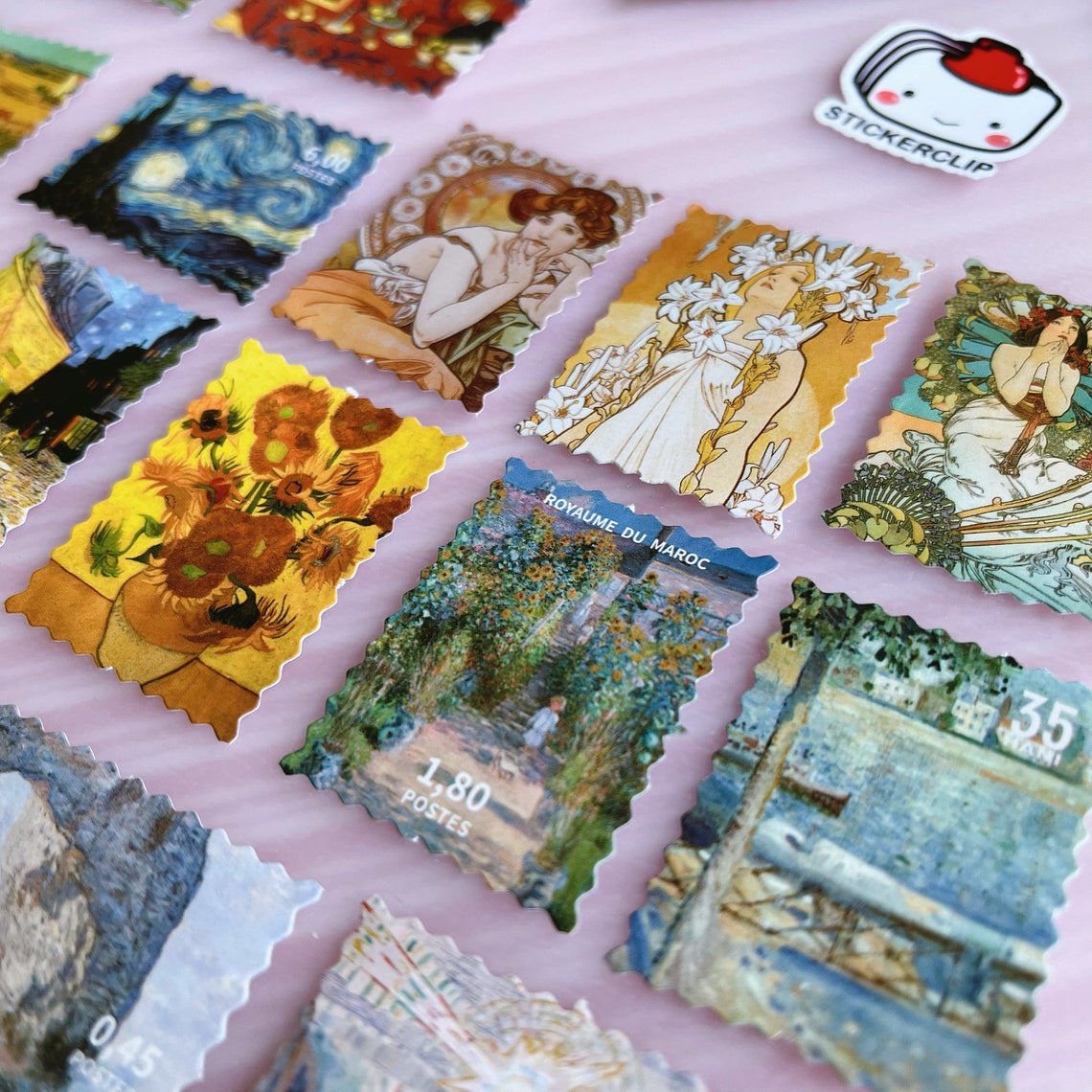 Famous Artist Painting Stickers: Van Gogh, Monet, Mucha (23pcs) - Etsy