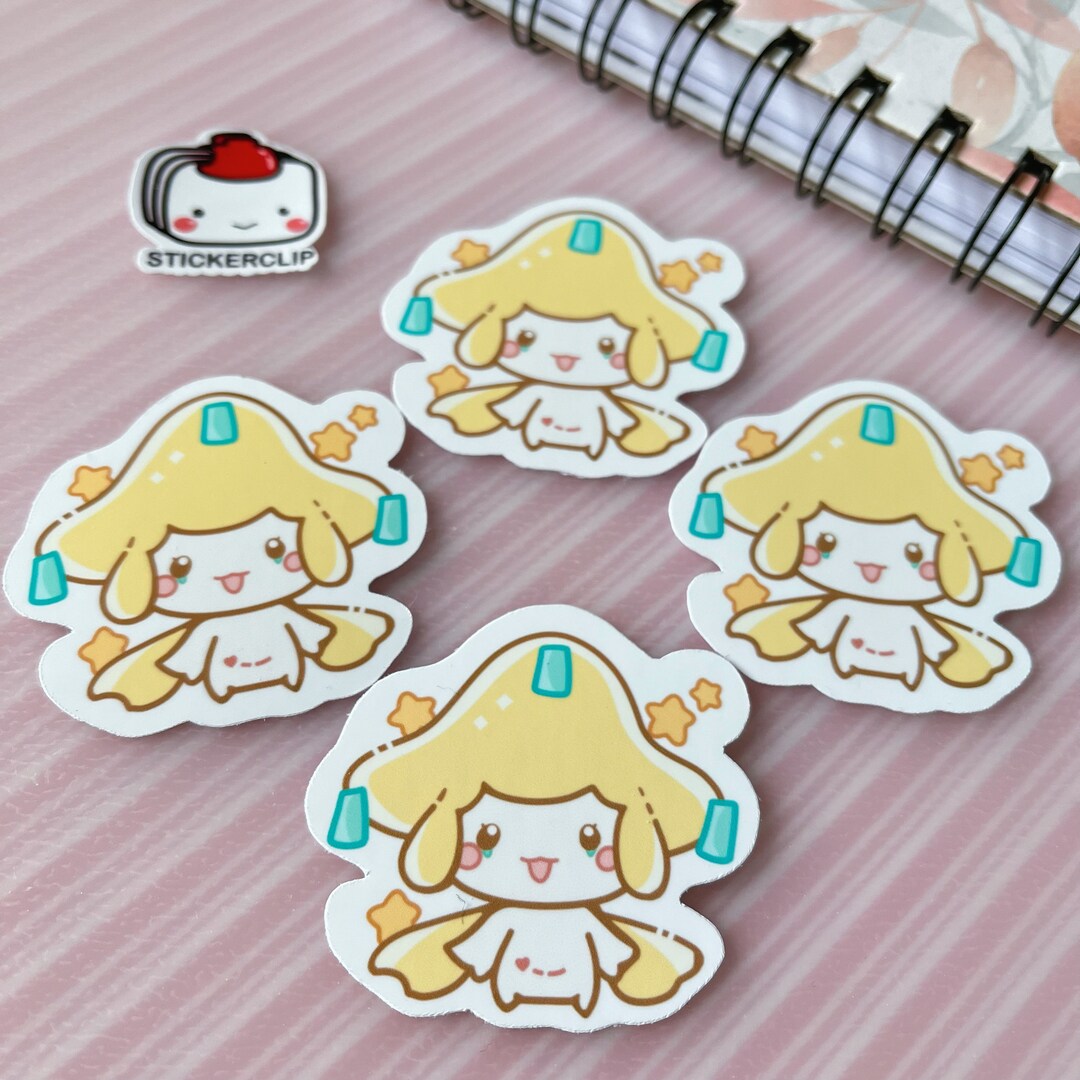 Jirachi Glossy Sticker Poke Stickers, Anime Stickers, Cartoon Stickers ...