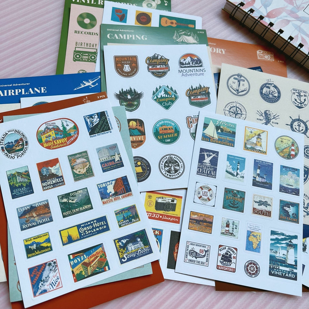 Universal Traveller Sticker Sheet,vintage Journal,scrapbooking ...