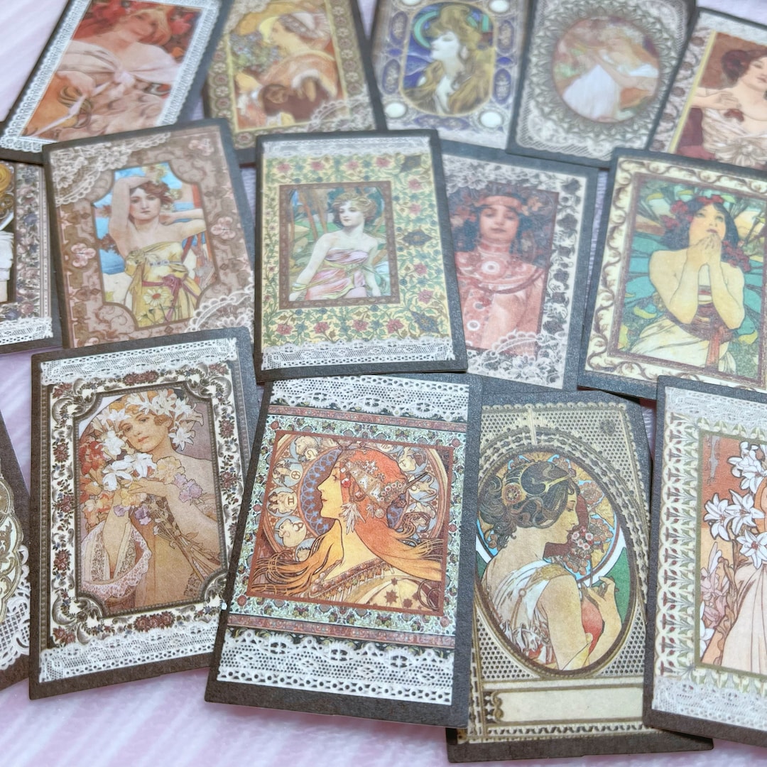 Alphonse Mucha Stickers, Vintage Art Nouveau, Scrapbooking Supplies - Etsy