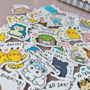 Cute Pokemon Sticker Set, Anime Stickers, Cartoon Stickers,cute Laptop ...